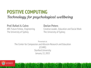 Positive Computing: Technology for wellbeing | PPT
