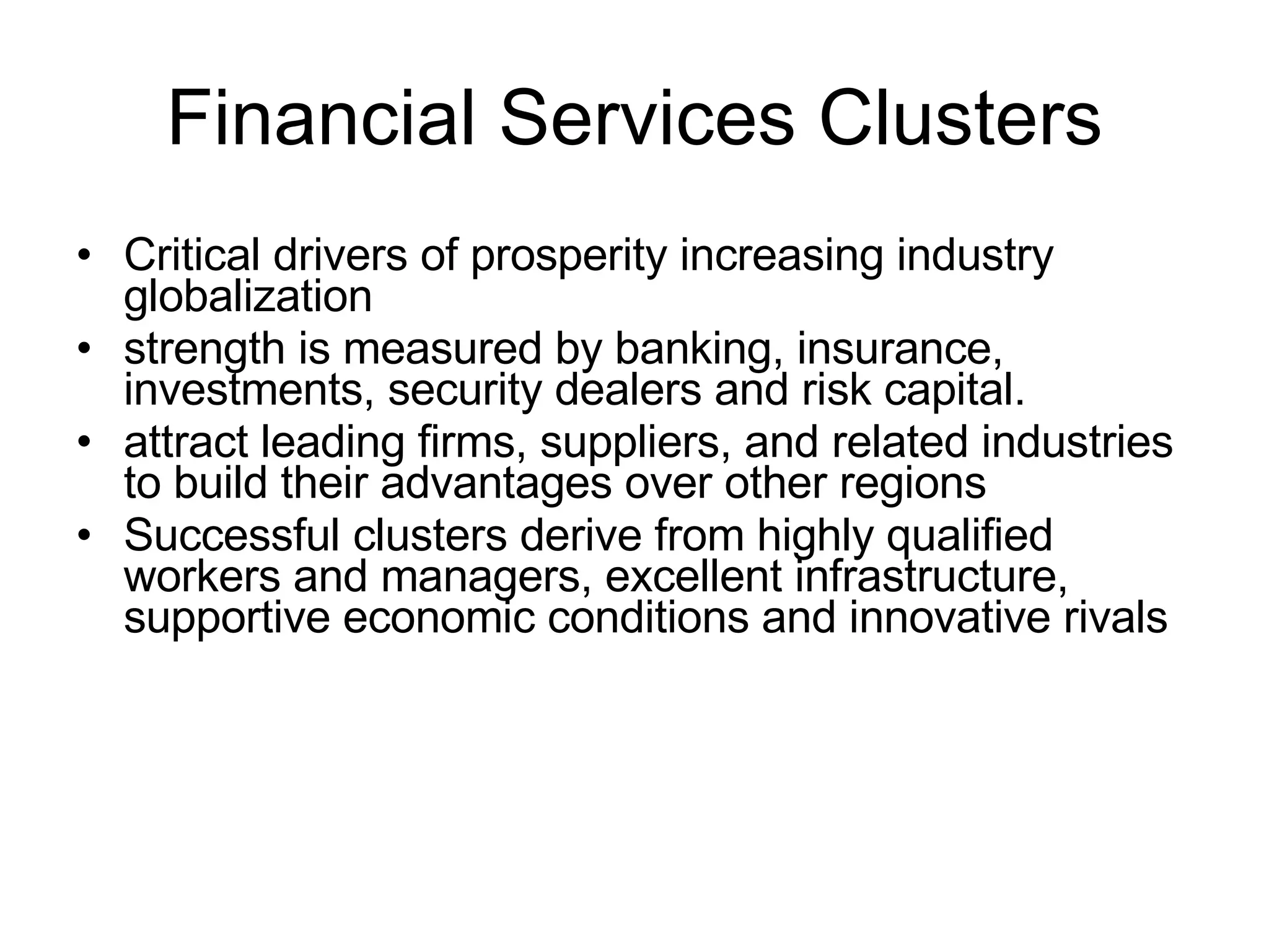 Financial Services Cluster | PPT