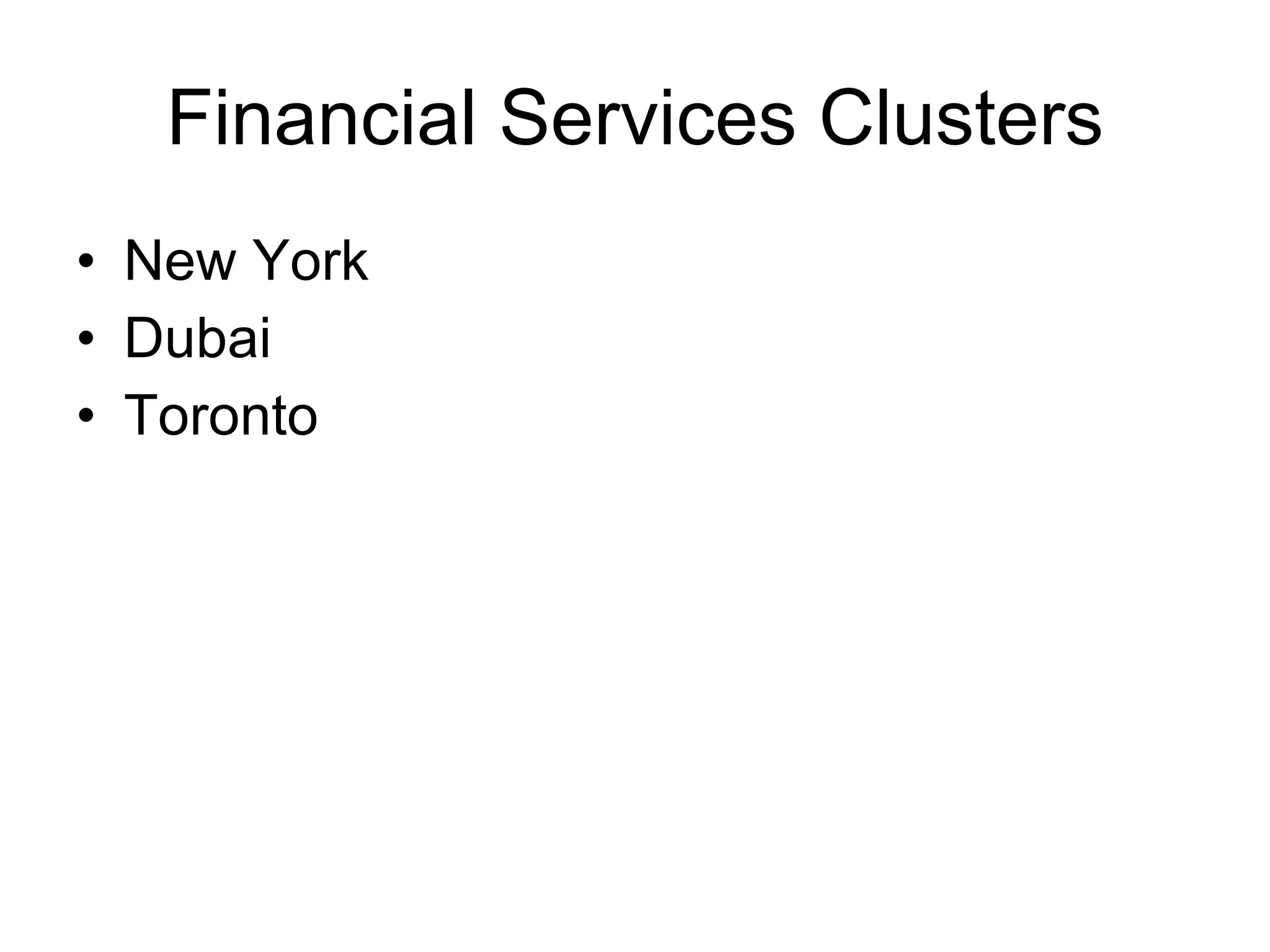 Financial Services Cluster | PPT