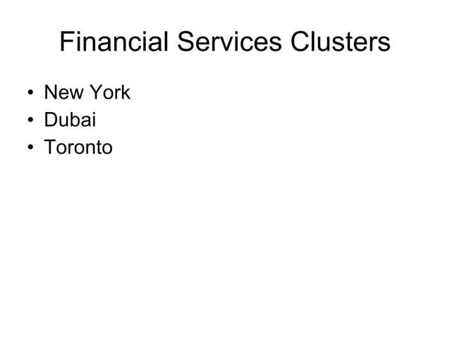 Financial Services Cluster | PPT