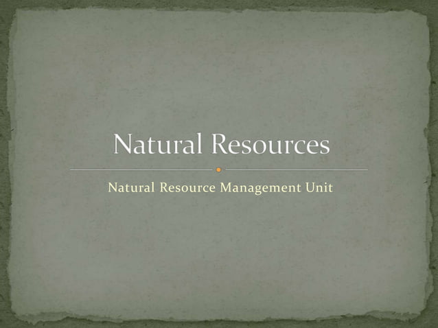 Natural Resources Presentation | PPTX