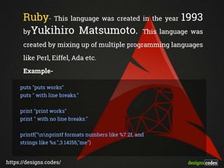Evolution of Programming Languages Over the Years | PPTX | Technology ...