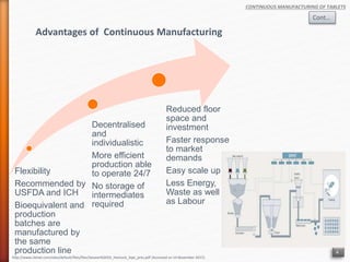 Continuous Manufacturing of Tablets | PPTX