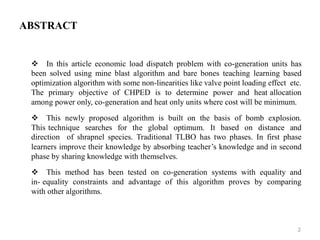 Solution of Combined Heat and Power Economic Dispatch Problem Using Different Optimization ...