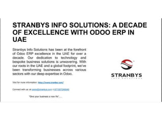 Odoo- All In One Business Suite | PPT