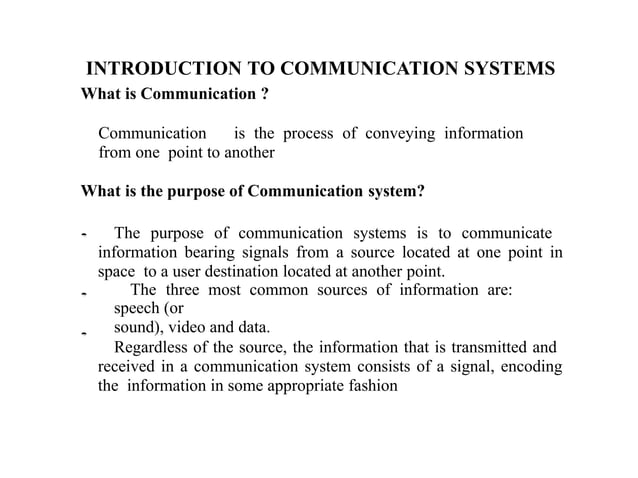 Introduction To Analog Communication Systemtx Ppt