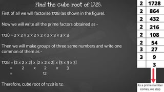 Cube Root by Prime Factorisation | PPTX