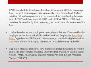 EPFO launches Employees Enrolment Campaign, 2017 | PPTX