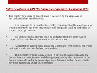EPFO launches Employees Enrolment Campaign, 2017 | PPTX