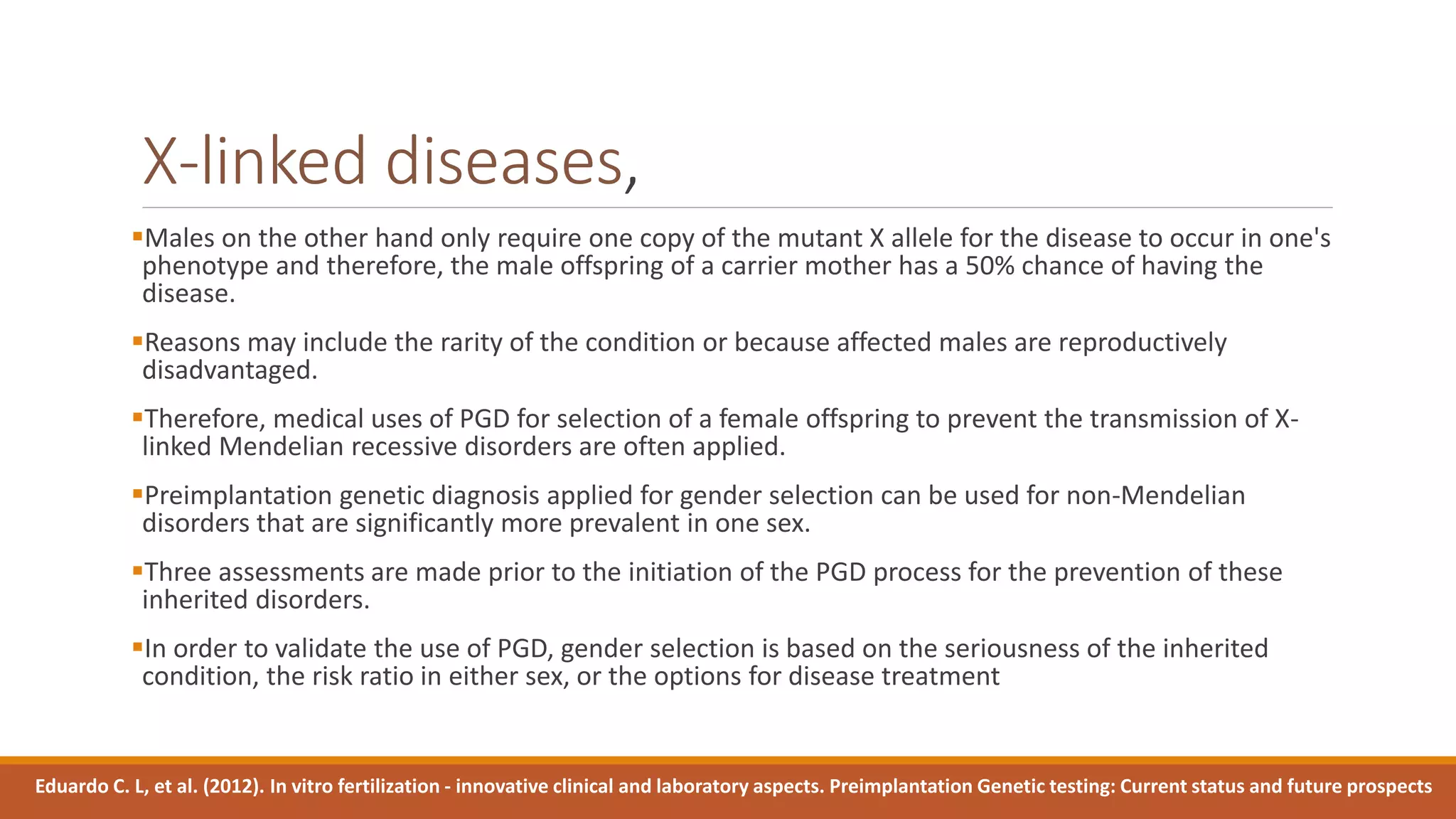 Presentation on Preimplantation Genetic Diagnosis (PGD) | PPTX