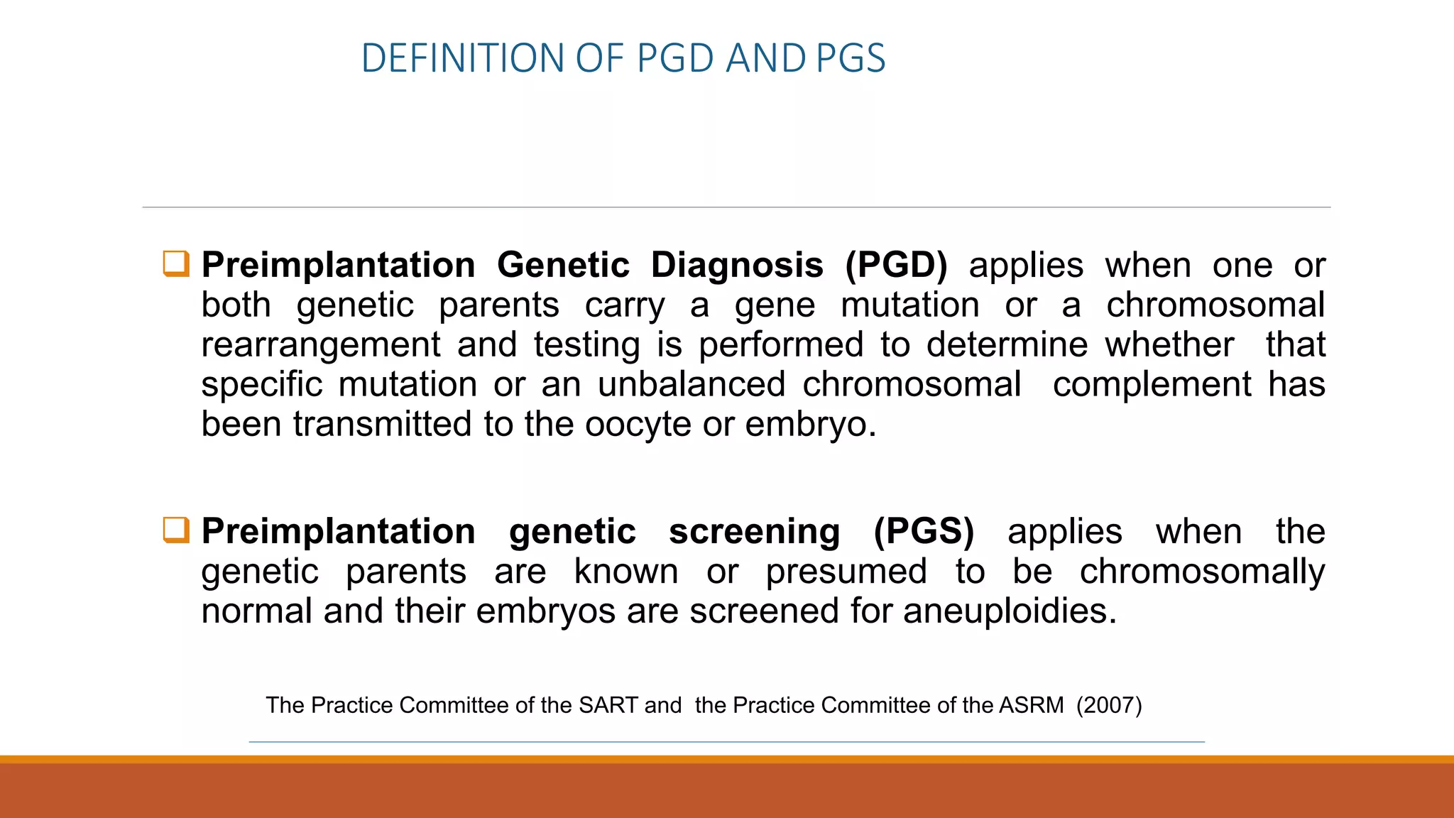 Presentation on Preimplantation Genetic Diagnosis (PGD) | PPTX