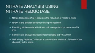 Enzyme Based Analytical Chemistry - Nitrate and the U.S. EPA | PPT