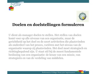 Doelen en doelstellingen formuleren | PPT