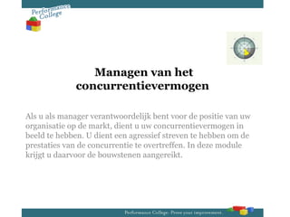 Managen van het concurrentievermogen | PPT