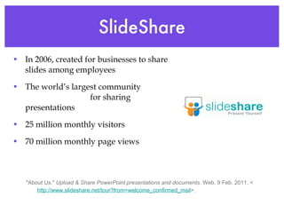 Slideshare presentation | PPT