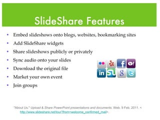 Slideshare presentation | PPT