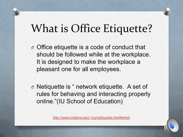 Proper Office Etiquette | PPT