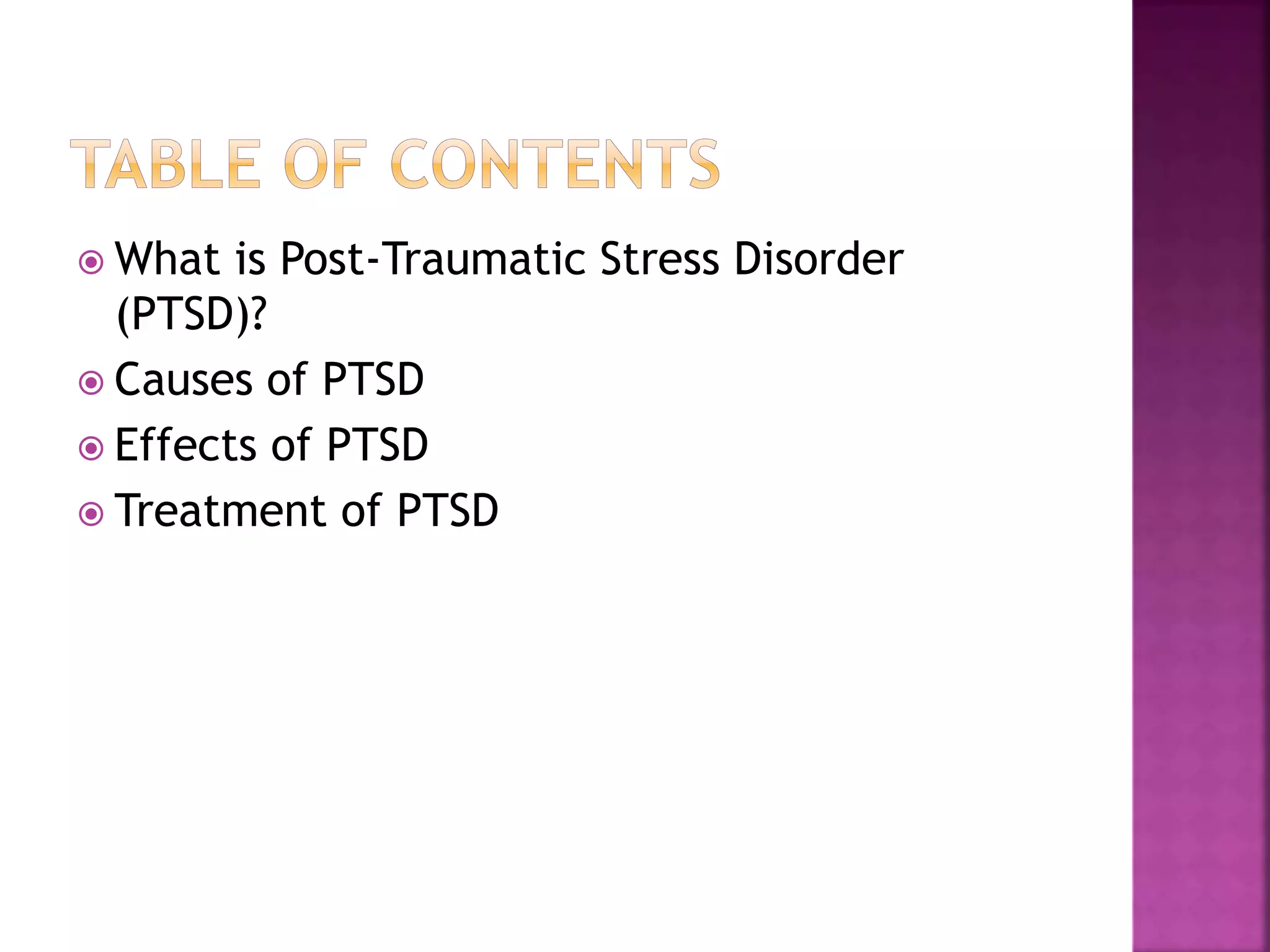 Post-Traumatic Stress Disorder (PTSD) | PPT