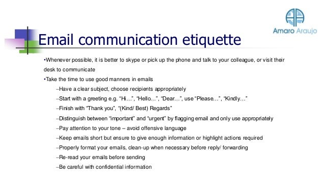 Professional Email communication etiquette
