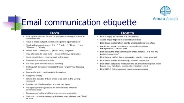 Professional Email communication etiquette