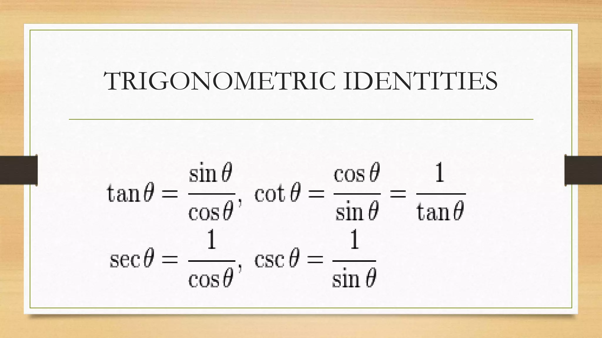 Trigonometry slide presentation | PPTX