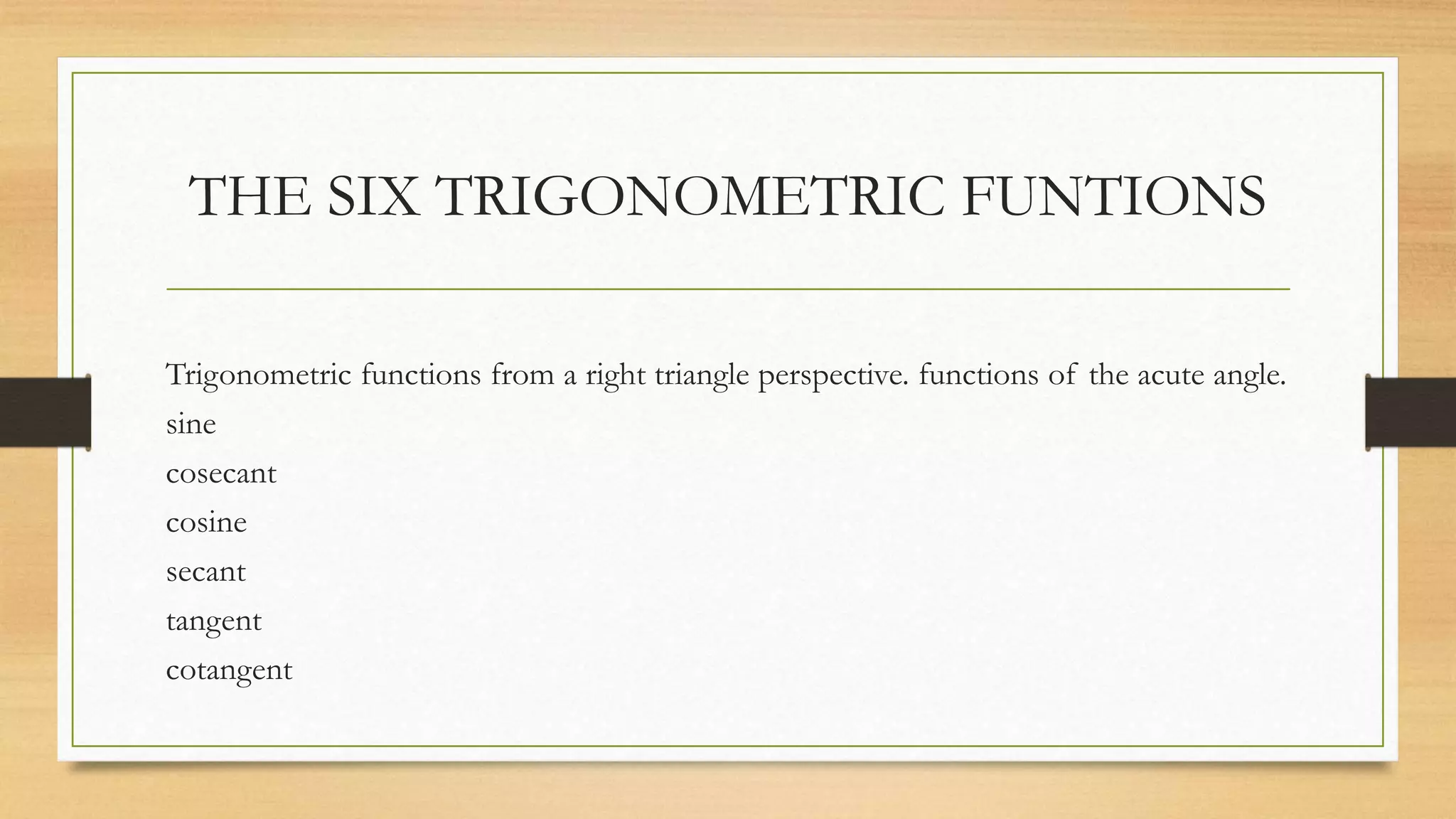 Trigonometry slide presentation | PPTX