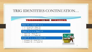 Trigonometry slide presentation | PPTX