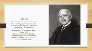 Trigonometry slide presentation | PPTX