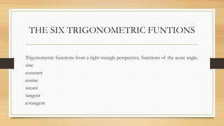 Trigonometry slide presentation | PPTX