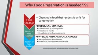 Principles and methods of food preservation | PPTX
