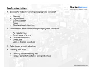 Implementing a Trade Show Intelligence program | PPT