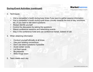 Implementing a Trade Show Intelligence program | PPT