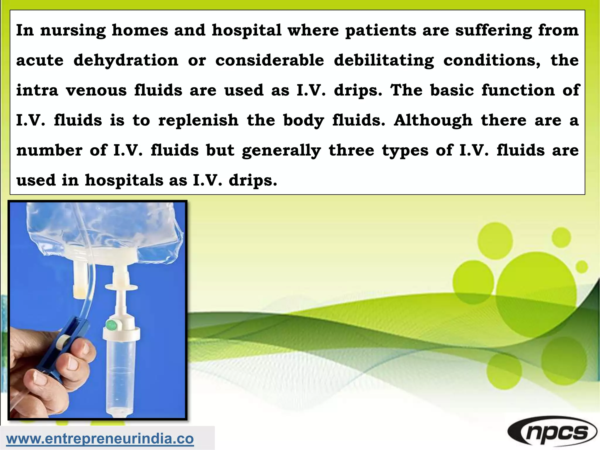 Production of I.V. Fluids (Saline and Dextrose). Intravenous Solution ...