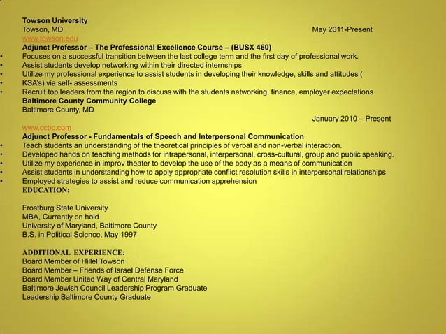 Keith Baird Scott - non-traditional resume | PPT