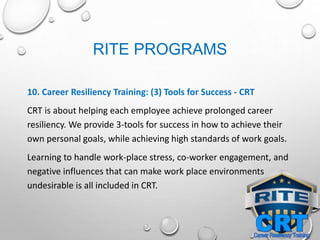 RITE Academy Training Brochure - Corporate, Military, Government ...