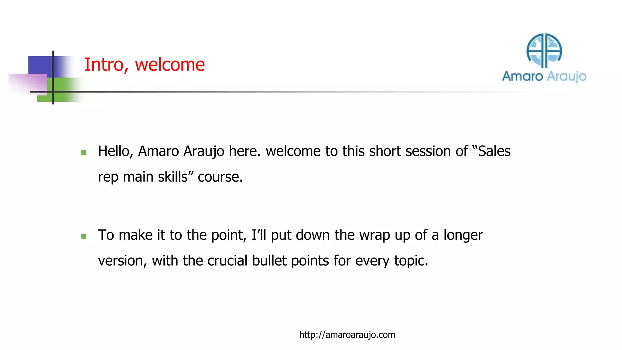 Sales reps main skills short course | PPT