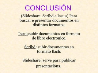 Comparación Slideshare Scribde Issuu | PPT
