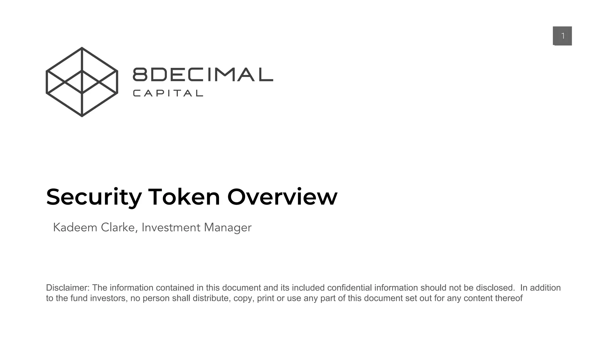 8 Decimal Capital Security Token Industry Overview | PDF | Stocks and Bonds | Personal Investing