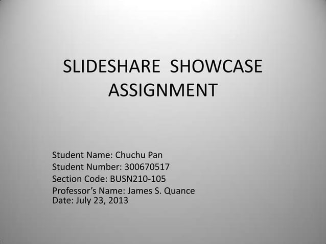 Slideshare showcase assignment | PPT