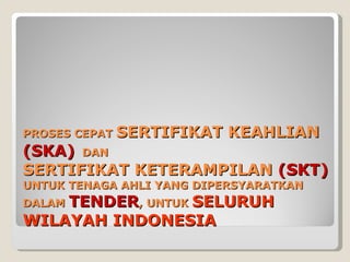 SKA - Sertifikat Keahlian | PPT