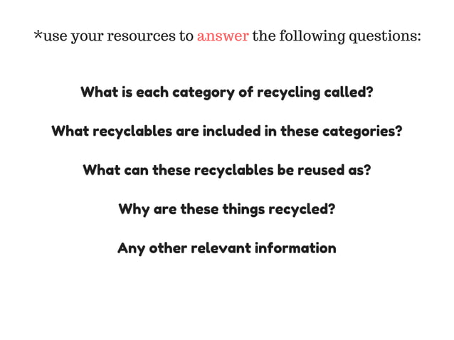 Recycling for 3rd Graders | PDF