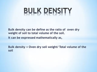 Soil Properties, Soil Porosity, Bulk Density and Particle Density | PDF