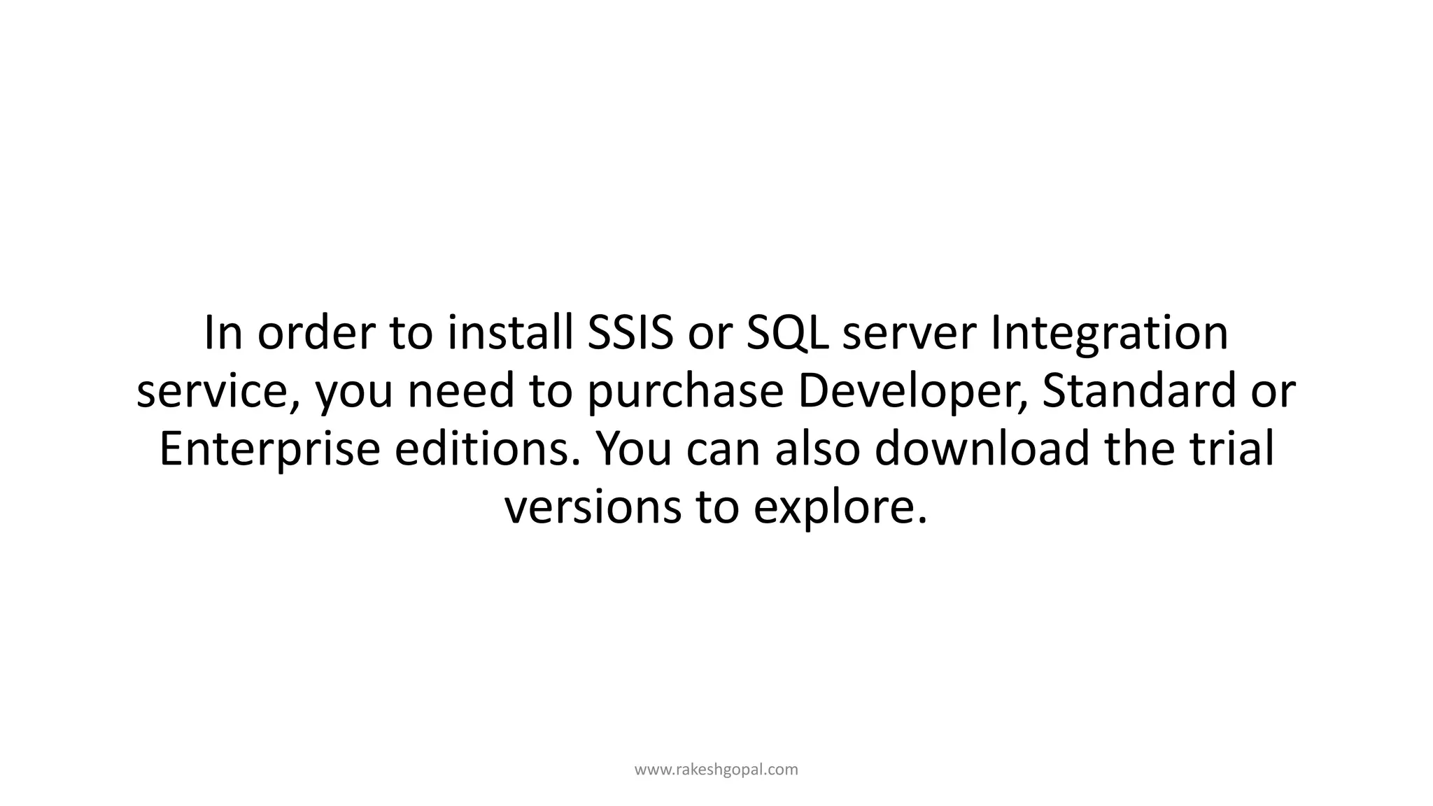 SSIS installation (Step by Step) | PPTX