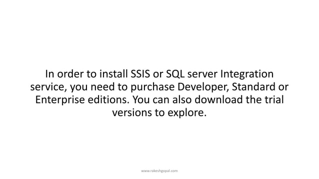 SSIS installation (Step by Step) | PPTX