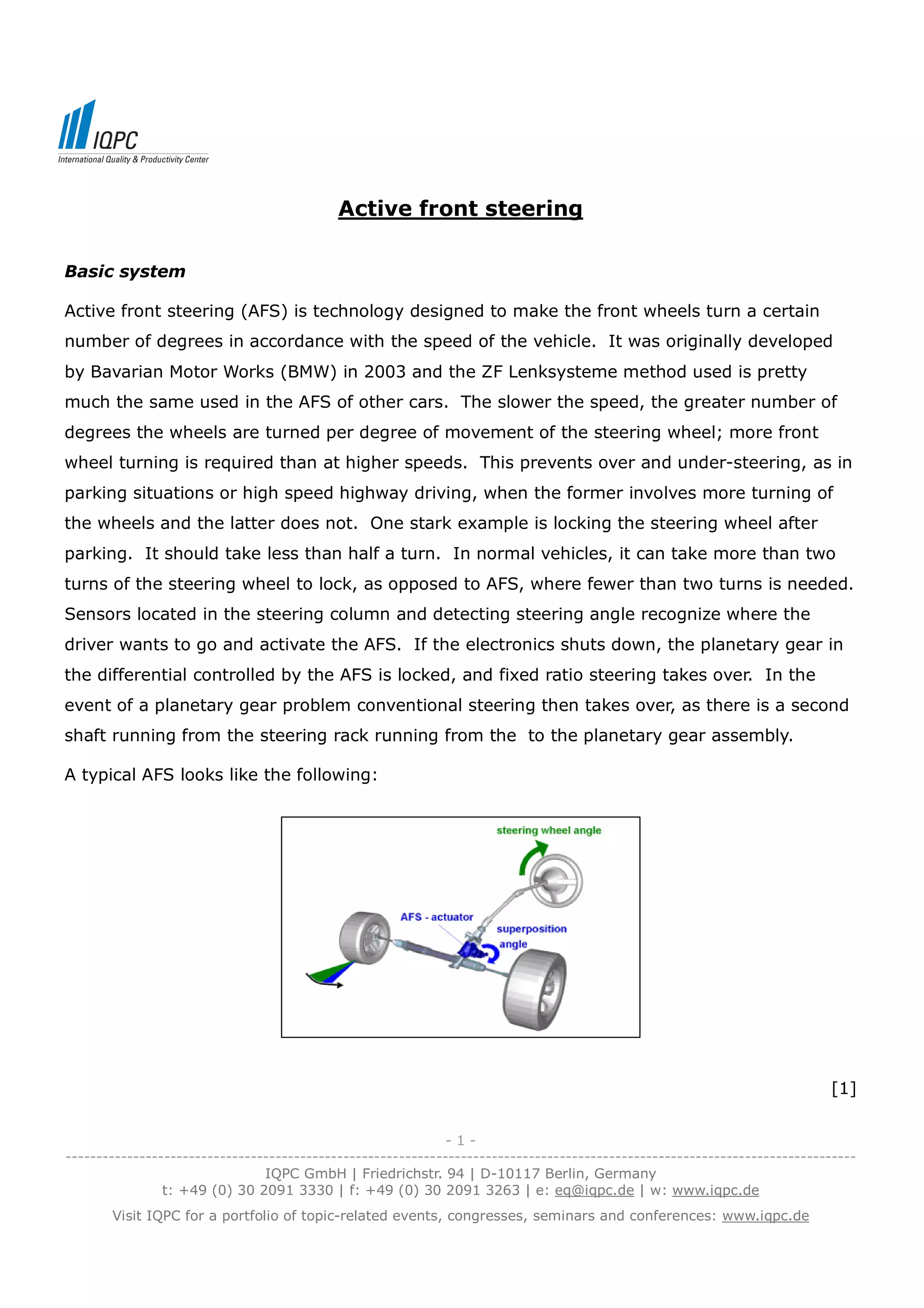 Active front steering | PDF