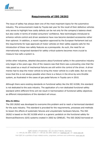 Requirements of ISO 26262 | PDF | Automotive Industry | Industries