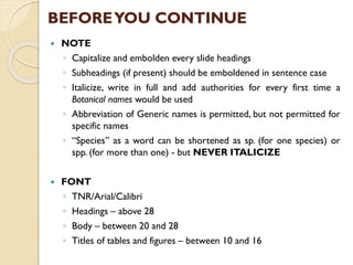 tips and tricks to making a good research presentation | PDF