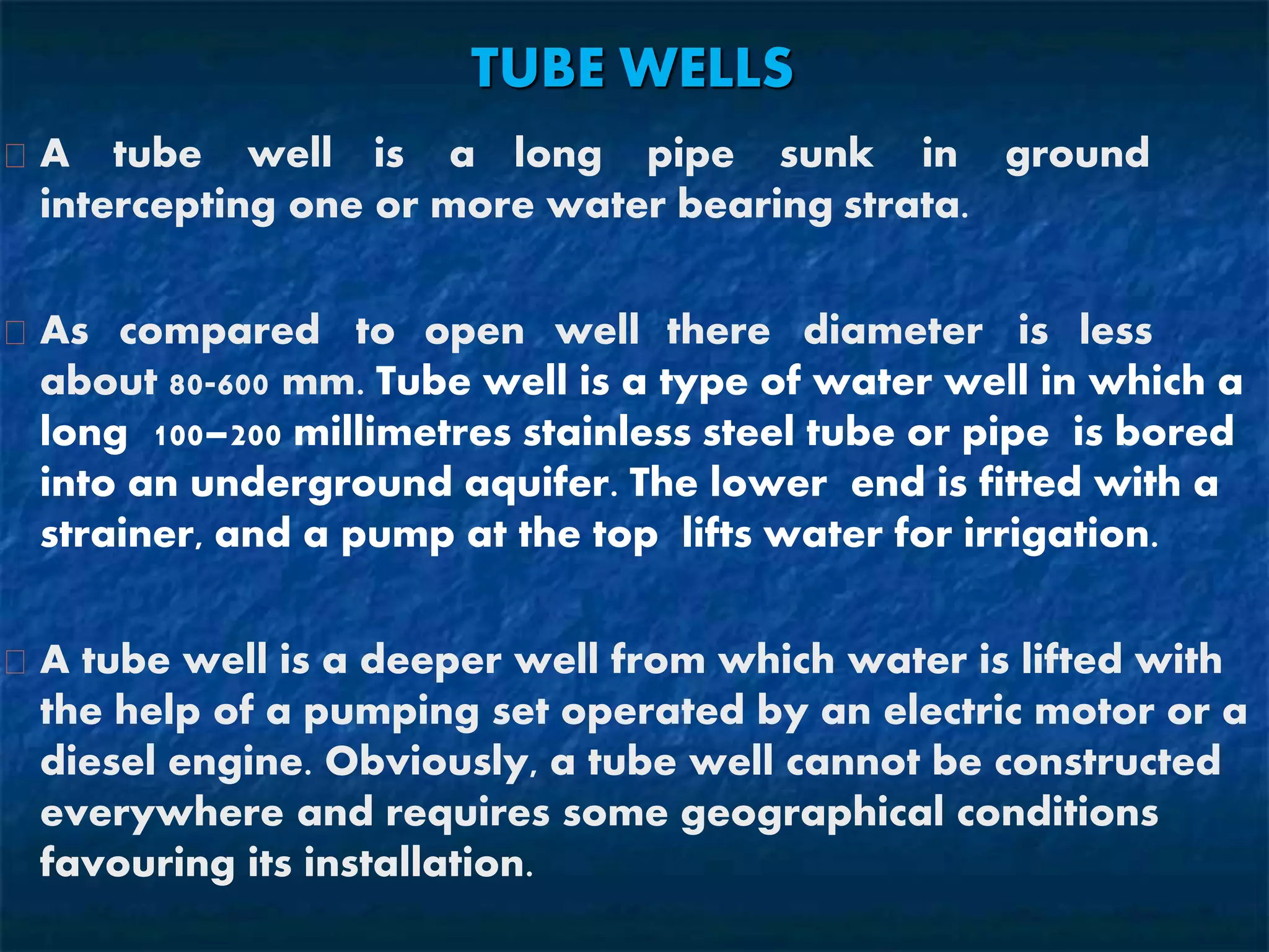 Water Resources Engineering types of wells with figures Denish Jangid ...