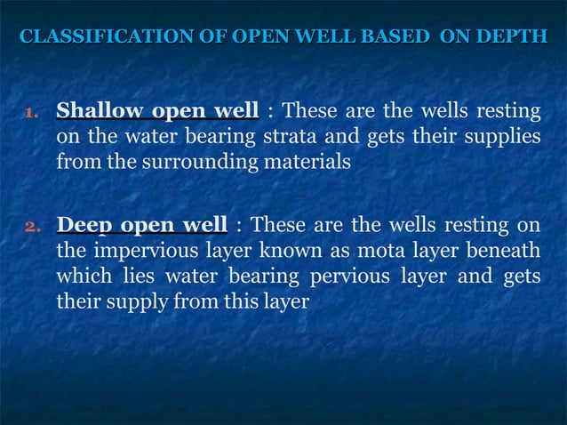 Water Resources Engineering types of wells with figures Denish Jangid ...