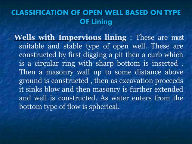 Water Resources Engineering types of wells with figures Denish Jangid ...